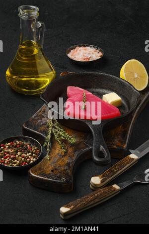 Raw tuna steak ready for cooking Stock Photo - Alamy
