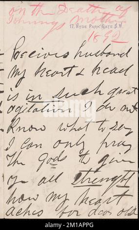 [Victoria Woodhull Martin] autograph letter to [John Biddulph Martin ...