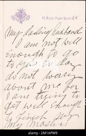 [Victoria Woodhull Martin] autograph letter to [John Biddulph Martin ...