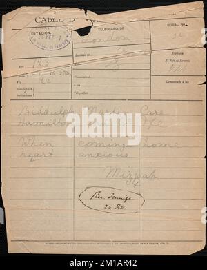 Telegram to Victoria [Woodhull] Martin, [London], October 16, 1909 ...