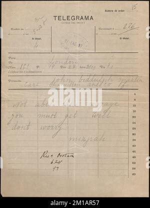 Telegram to Victoria [Woodhull] Martin, [London], October 16, 1909 ...