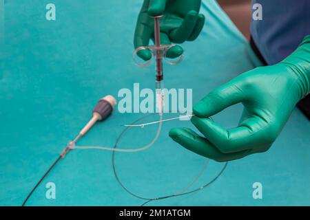 Optical coherence tomography (OCT). Purge catheter with contrast ...