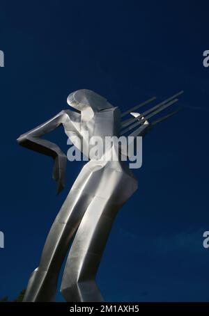 Stainless steel Orpheus sculpture by Wolf Spitzer outside Museum ...