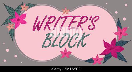 Conceptual display Writer S Block. Conceptual photo Condition of being unable to think of what ...
