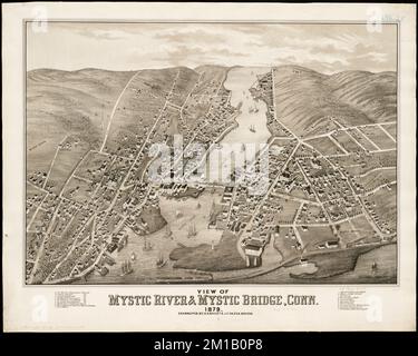 View of Mystic River & Mystic Bridge, Conn. 1879 Stock Photo - Alamy