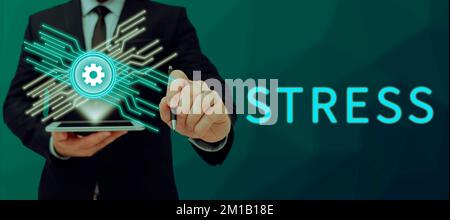 Text showing inspiration Stress. Conceptual photo a physical chemical ...