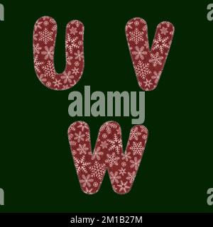 3d rendering of stitched red christmas fabric alphabet - digits 0-2 ...