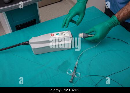Optical coherence tomography (OCT). Purge catheter with contrast ...