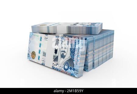 Saudi Arabia 500 Riyals Banknotes. Saudi Riyal Banknotes of 500 SR. 3D ...