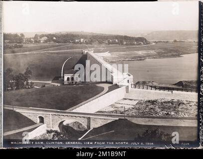 Wachusett Dam, general view of dam, from the north, Railroad Bridge ...