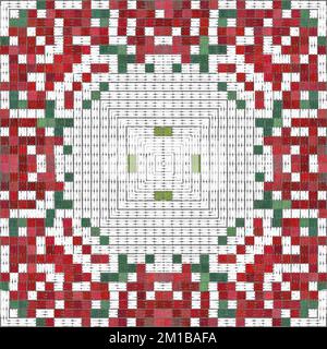 Seamless Christmas poinsettia cross stitch pattern. Decorative ornament ...