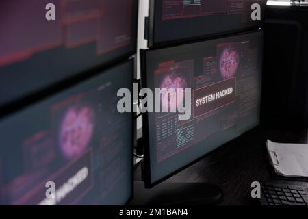 Monitor screen displaying multiple AI chatbot interfaces: ChatGPT ...