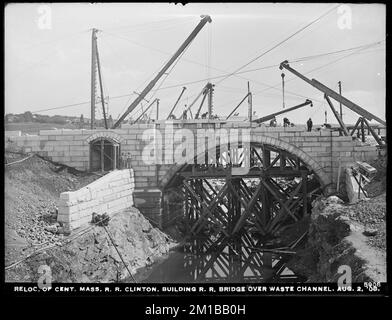 Wachusett Dam, relocation Central Massachusetts Railroad, centering for ...