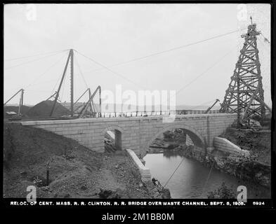 Wachusett Dam, relocation Central Massachusetts Railroad, centering for ...