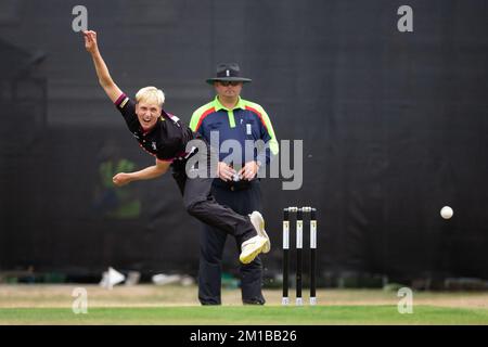 The cricket player Jack Harding from Somerset in a match against Devon ...
