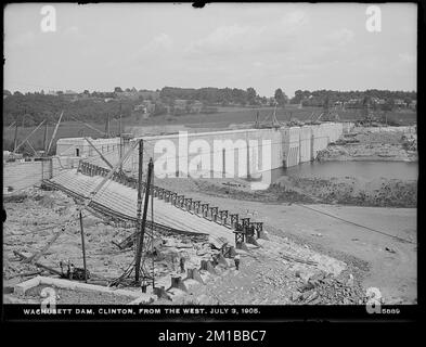 Wachusett Dam, Waste Weir, from the north, Clinton, Mass., Oct. 4, 1904 ...