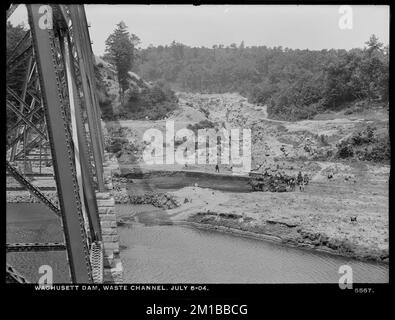 Wachusett Dam, Waste Channel, Clinton, Mass., Jul. 5, 1904 , waterworks ...