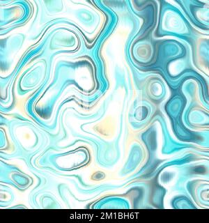 Washed teal wavy blur water reflection melange seamless pattern ...