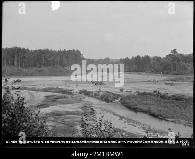Wachusett Reservoir, Stillwater River Channel during improvement ...