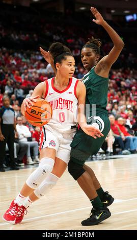 Ohio State guard Madison Greene looks on during warm ups before an NCAA ...