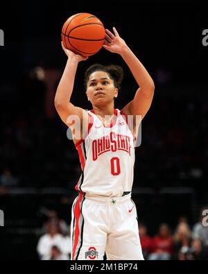 Ohio State guard Madison Greene looks on during warm ups before an NCAA ...