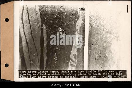 Ware River Intake Works, Shaft #8, general view below spillway showing ...
