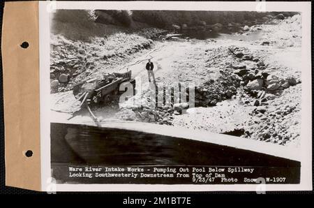 Ware River Intake Works, Shaft #8, general view below spillway showing ...