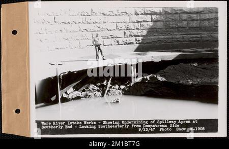 Ware River Intake Works, Shaft #8, general view below spillway showing ...