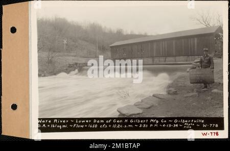 Ware River, lower dam, George H. Gilbert Co., looking north, flow ...