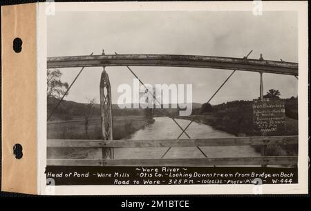 Ware River, Gilbertville Pond, looking upstream from abandoned bridge ...