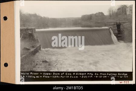 Gilbertville upper dam from highway bridge, looking upstream, Ware ...