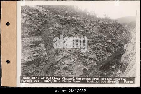 West side of spillway channel upstream from under spillway bridge ...
