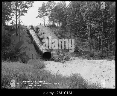 Weston Aqueduct, Section 7, 7 1/2-foot steel pipe in trench, east of ...