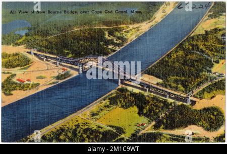 Air view of Bourne Bridge, over Cape Cod Canal, Mass. , Bridges ...