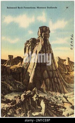 Balanced rock formations, Montana Badlands , Tichnor Brothers ...