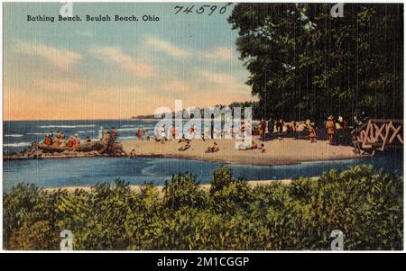Bathing beach, Beulah Beach, Ohio , Beaches, Tichnor Brothers ...