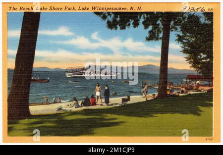 The beach, Lake Shore Park, Lake Winnipesaukee, N.H. , Beaches, Tichnor ...