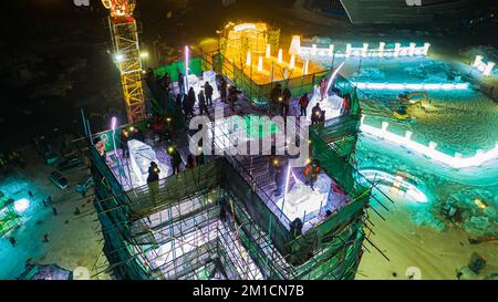 HARBIN, CHINA - DECEMBER 12, 2022 - A general view of the construction ...