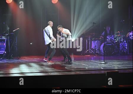 Nek singing on the stage during the Italian singer Music Concert NEK ...