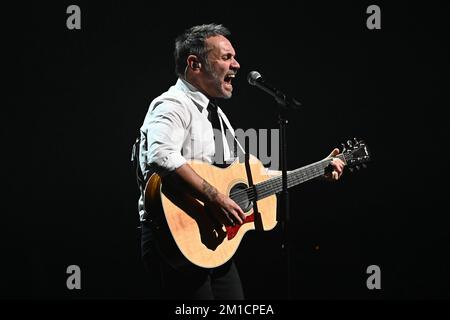 Nek singing on the stage during the Italian singer Music Concert NEK ...