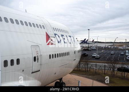 A Boeing 747 N661US on display at the Delta Flight Museum Stock Photo ...