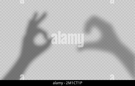 Set of realistic hand shadows png isolated on transparent background ...