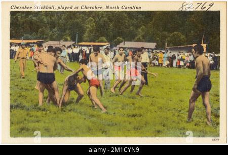Cherokee Stickball, played at Cherokee, North Carolina , Tichnor ...
