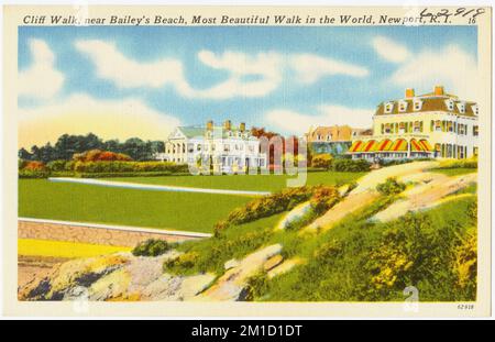 Cliff Walk, near Bailey's Beach, Newport, R.I. , Houses, Tichnor ...