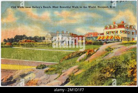 Cliff Walk, near Bailey's Beach, Newport, R.I. , Houses, Tichnor ...