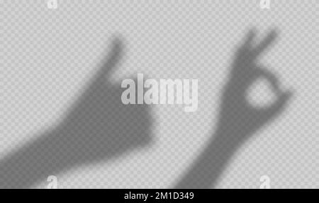 Set of realistic hand shadows png isolated on transparent background ...