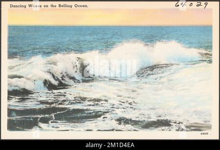 Dancing waves on a rolling ocean , Seas, Tichnor Brothers Collection ...