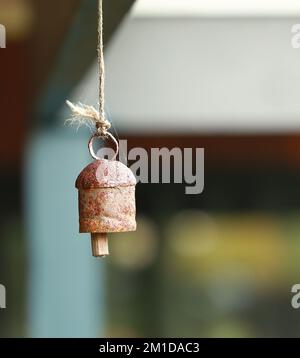 Copper old vintage bell. Decor concept element in the interior of a ...
