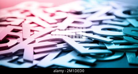 Mixed solid letters pile closeup photo. Education background concept ...