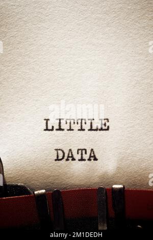 Little data phrase written with a typewriter Stock Photo - Alamy